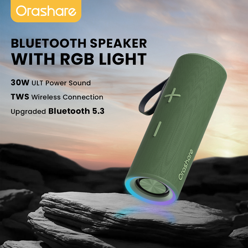 Orashare BS04 Ultra Bluetooth Speaker 30W ULT Powerful Sound With RGB Super Bass TWS Stereo ...