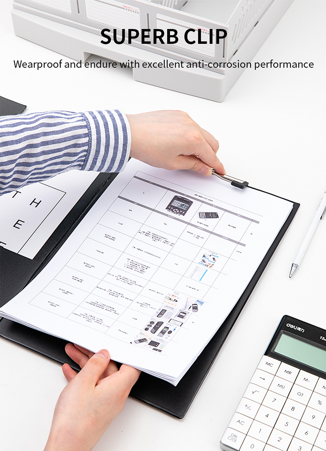 Deli 38154 File Organizer- A4 Clip Board with Cover (1PC) [752438154 ...