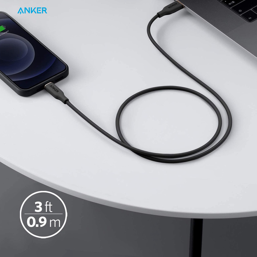 Infinix Anker PowerLine 3 Flow USB-C Lightning Cable 3ft Cover | Shopee ...