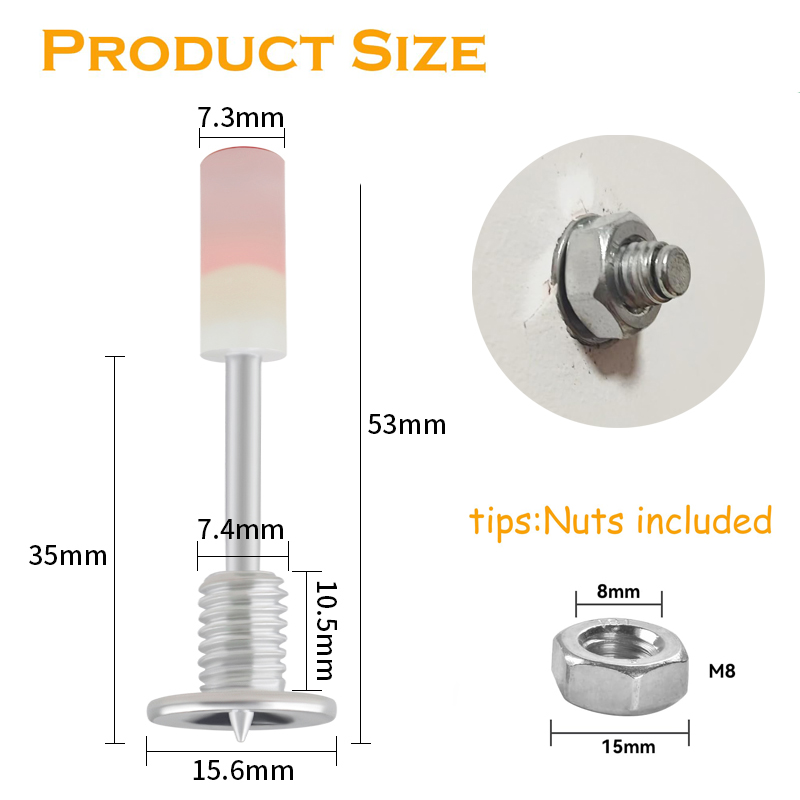 50/100PCS Threaded Nails Threaded Integrated M8 Can Tighten Nuts Gun ...