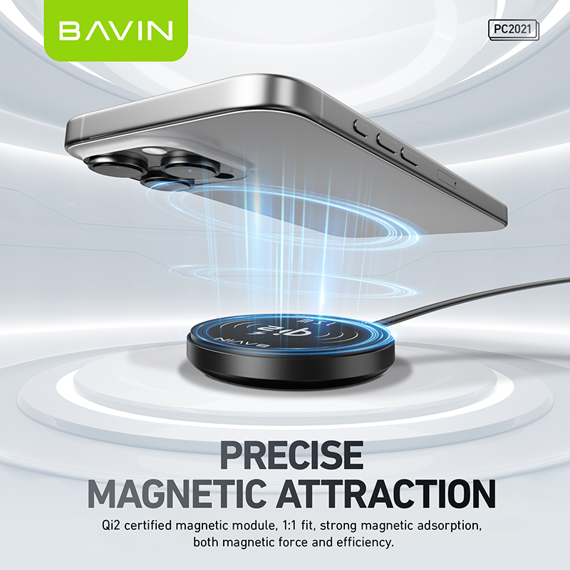 BAVIN PC2021 Qi2 15W Magnetic Wireless Suction Fast Charging w/ Free ...
