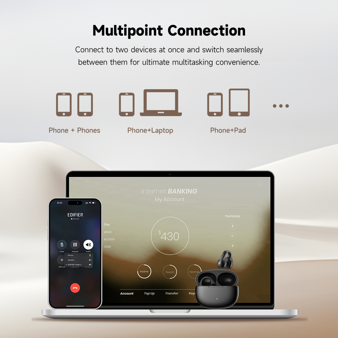 Edifier Comfo C True Wireless Open-Ear Earbuds – Bluetooth 5.4, Edifier Comfo q Workout ...