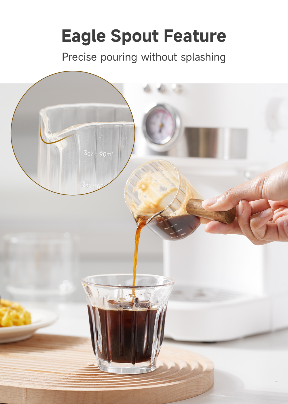 Simplus Espresso Shot Glass Measuring Cup Coffee Cup 90mL High ...