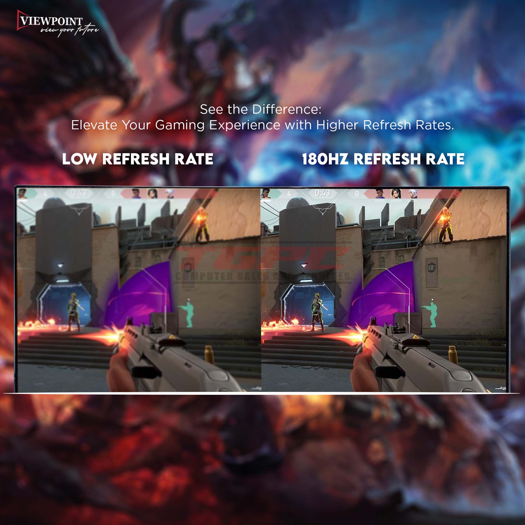 TGPC / Flat Gaming Monitor / Viewpoint / VP2718F PRO / 27 Inches / 180 ...