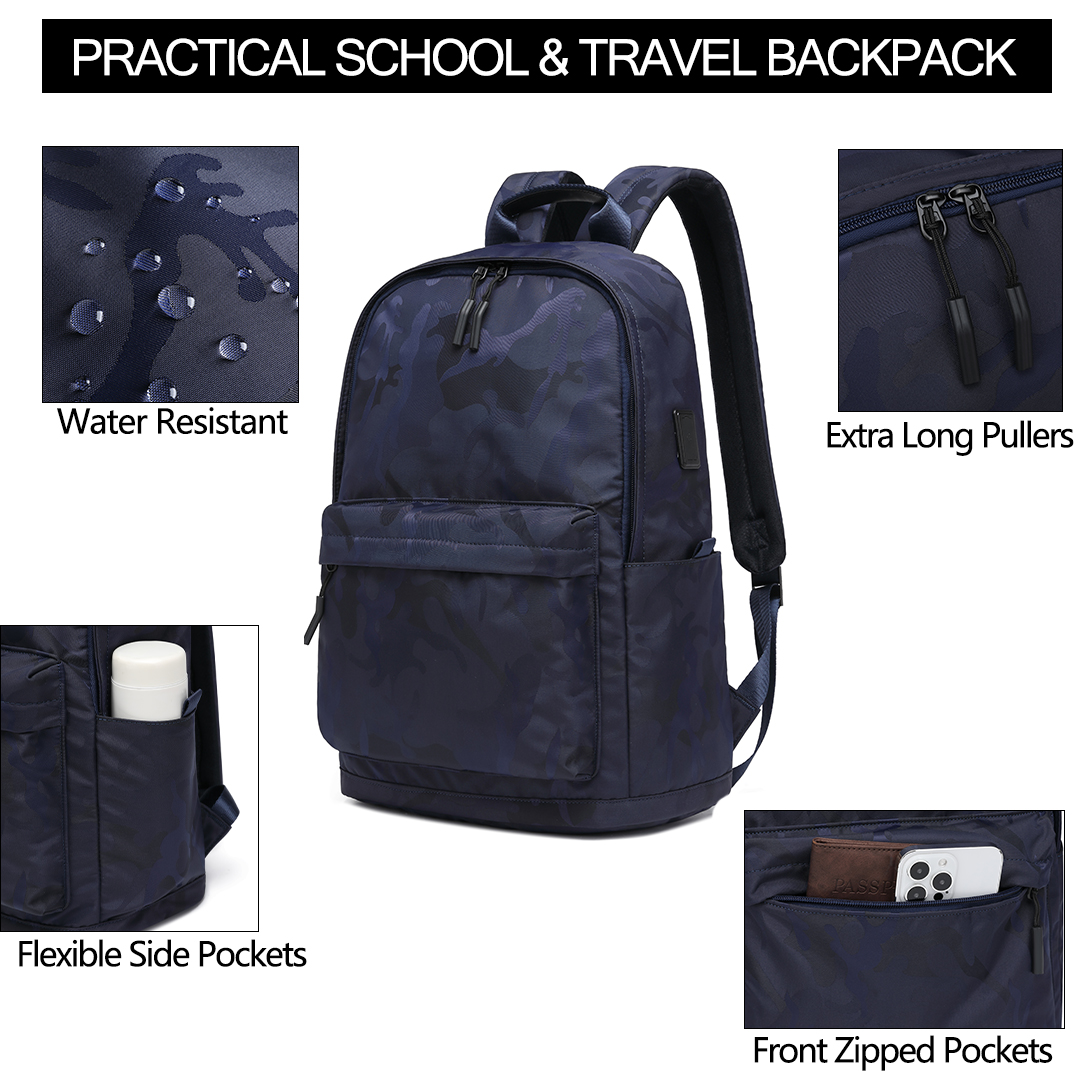 Sea Choice Unisex USB Port Lightweight Casual Travel Backpack, Men's ...