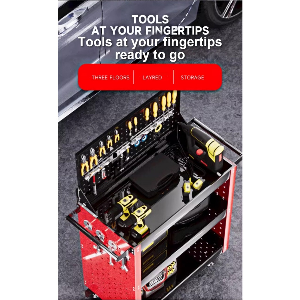 DEKES 3 Leyer Tool Cart Trolley Heavy Duty Mechanical Workshop Tool ...