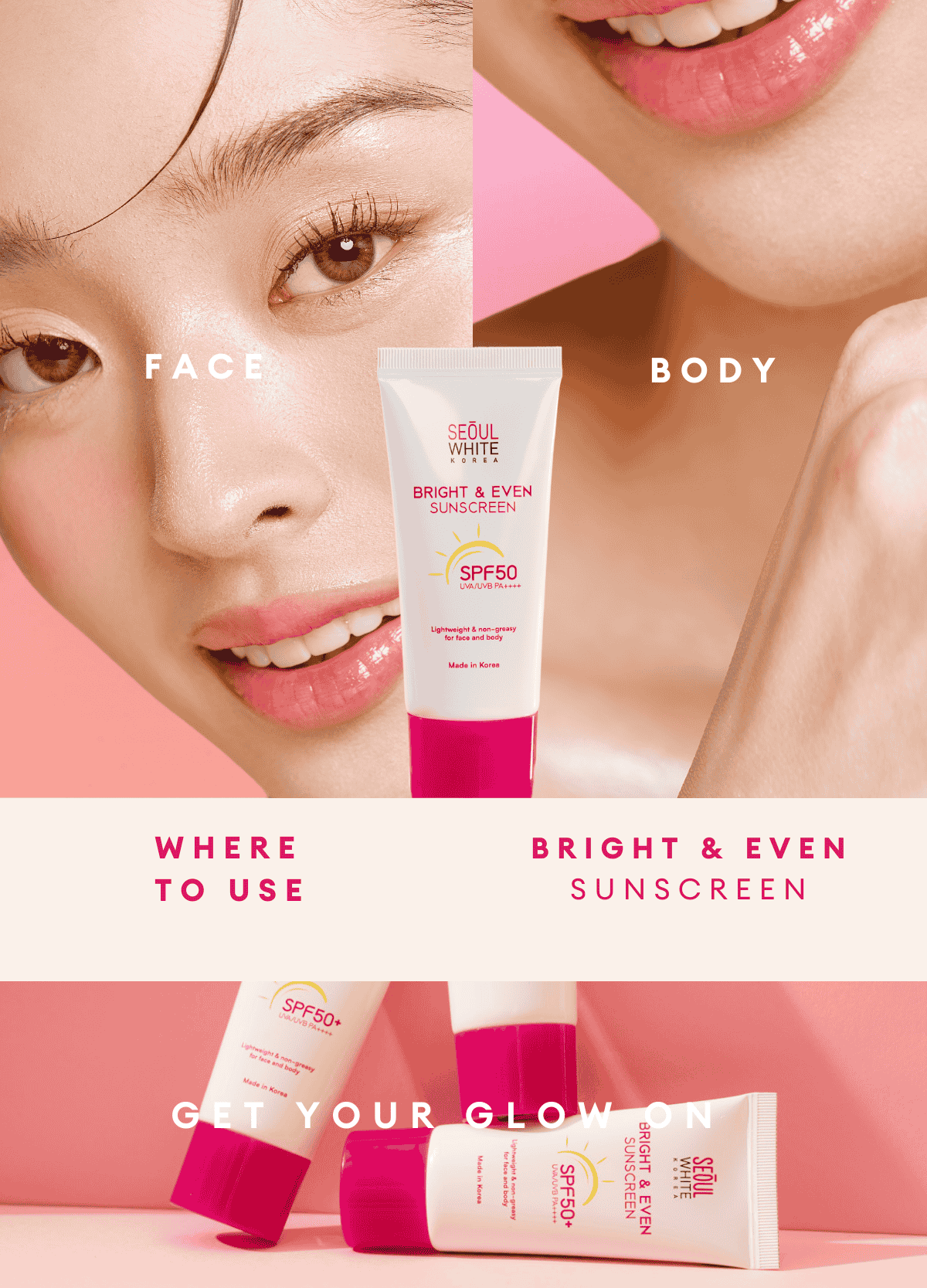 Seoul White Korea Bright & Even Sunscreen Tube 30mL SPF50+ UVA/UVB PA ...