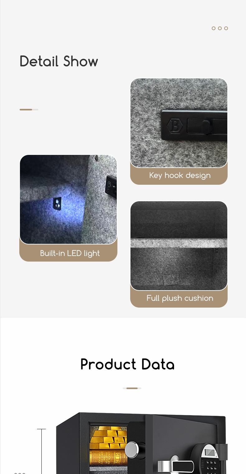 Deli Fireproof Electronic Money Box With Lock And Key Safe Deposit Box ...