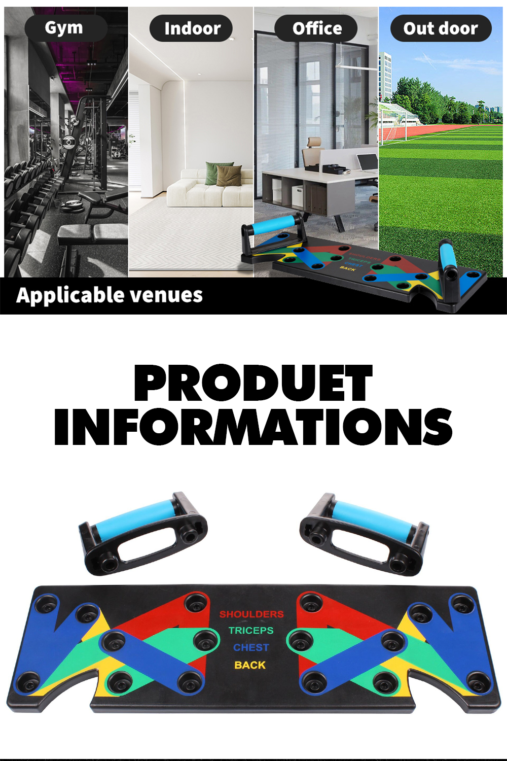 The Ultra Push System Push-up Bracket Board Portable for Home Fitness ...