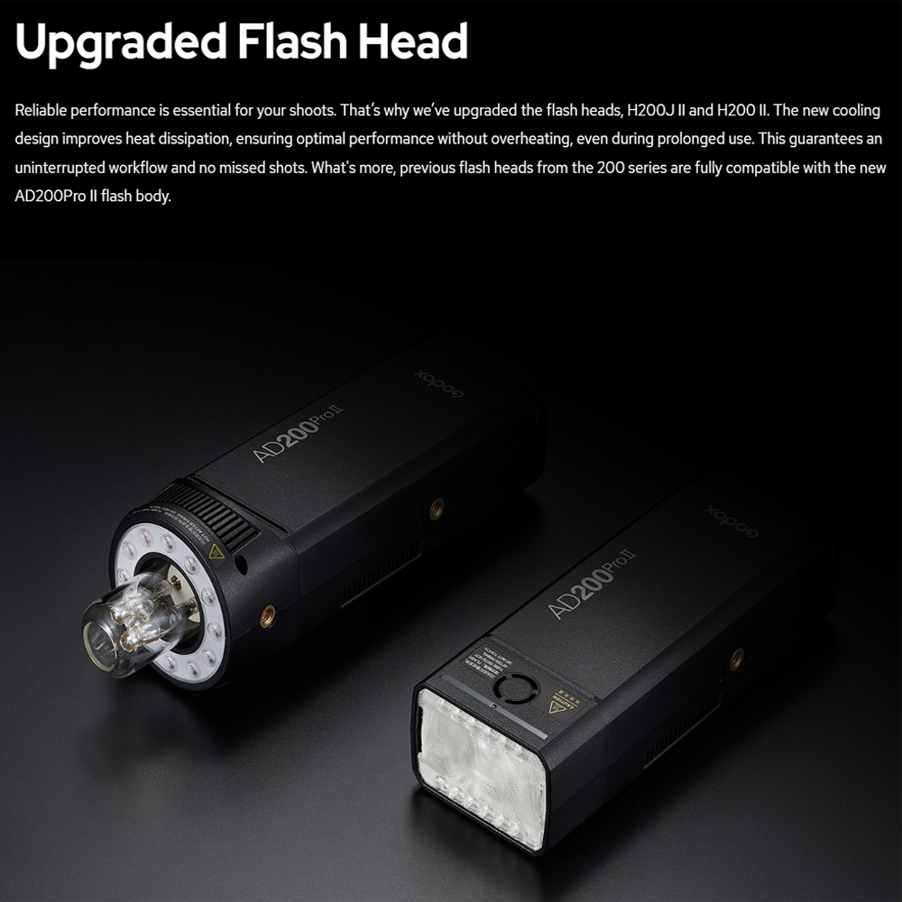 Godox AD200PRO II 200W TTL Outdoor LED Pocket Flash Bi-Color Monolight ...