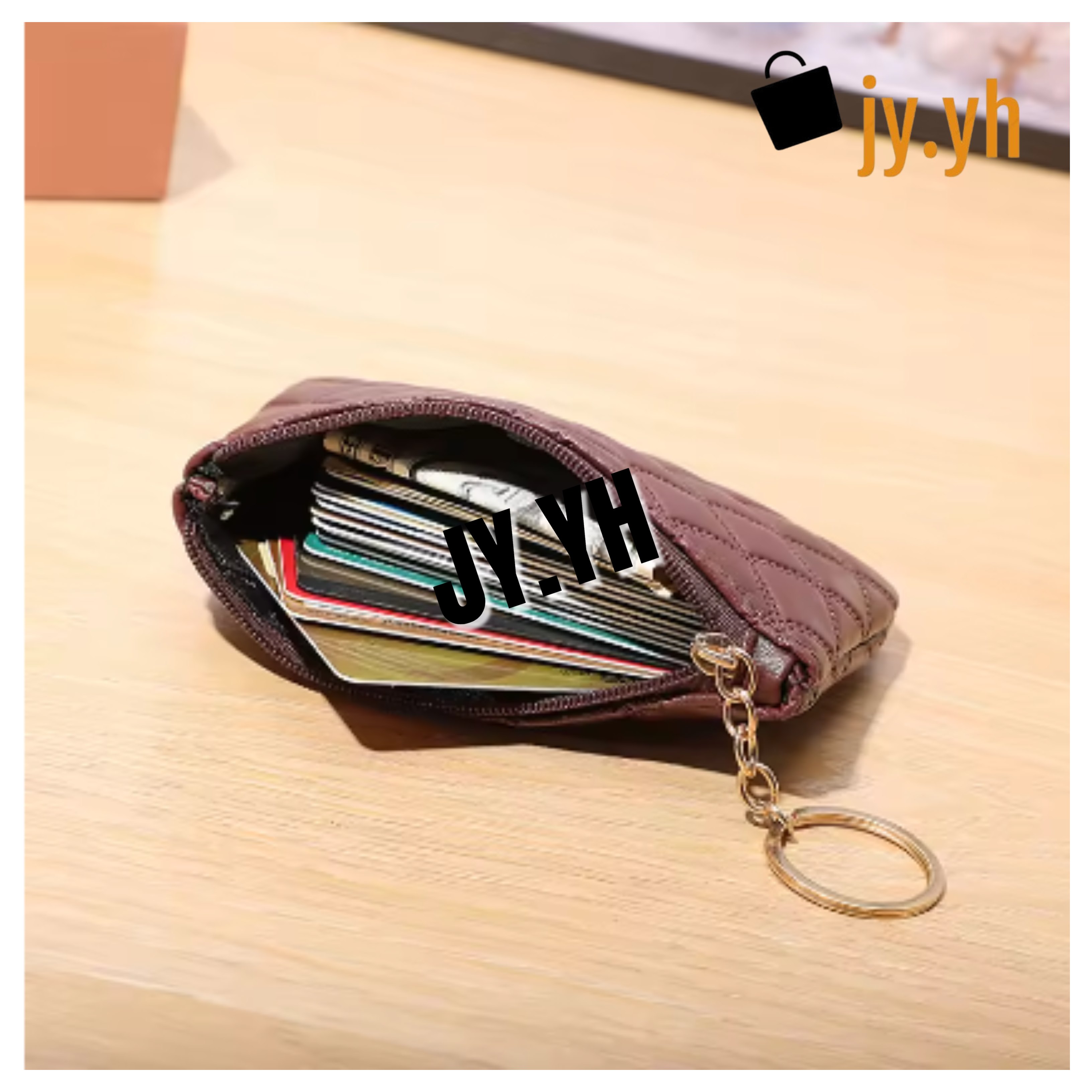 JY.YH 1pc PU Leather Diamond Coin Purse For Women Quilted Detail Clutch ...