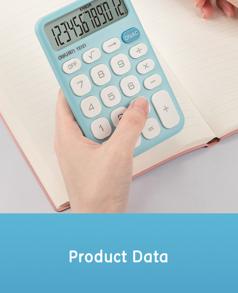Deli Portable Calculator 12 Digits Simple Desk Calculator Stationery ...