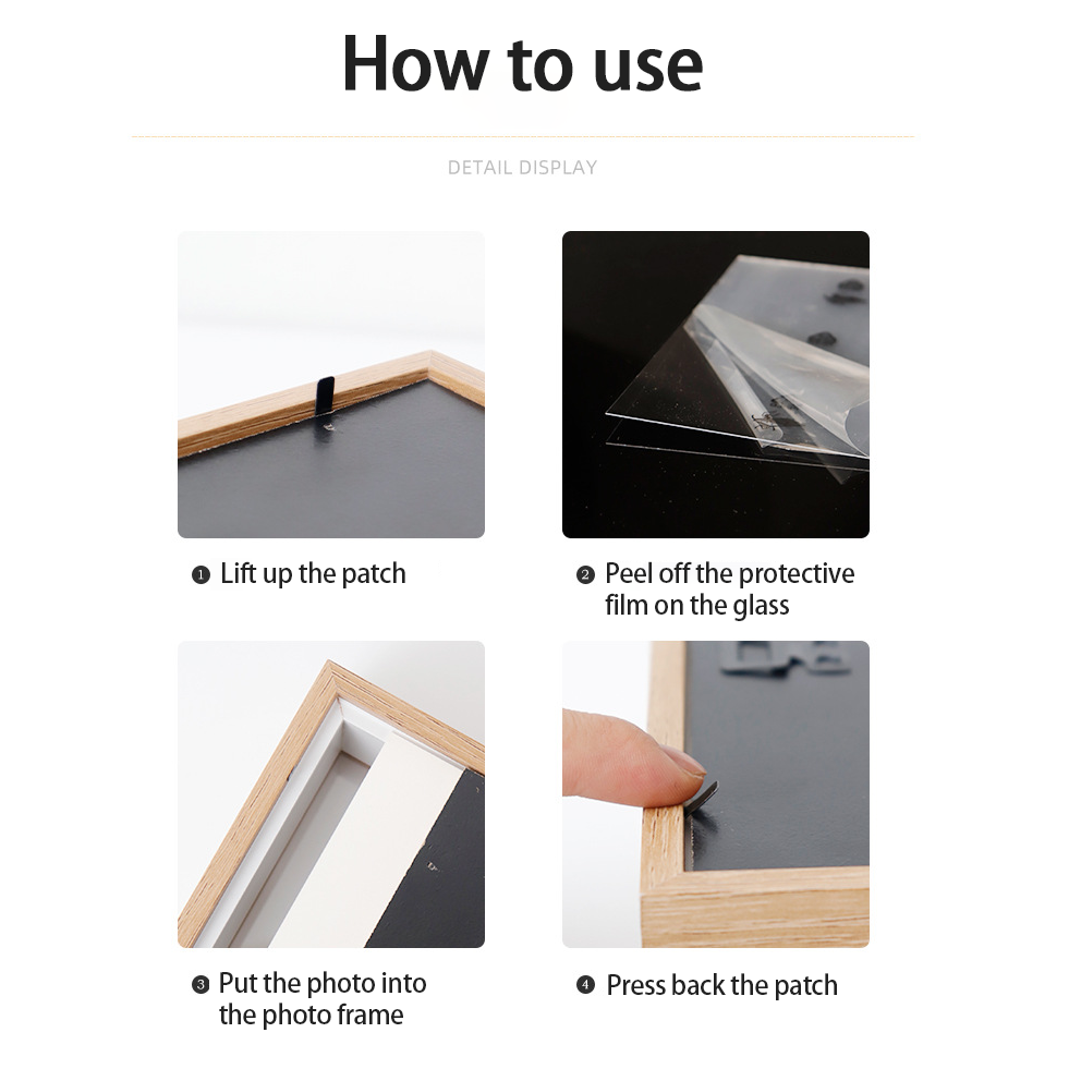 4R/5R/A4 Wooden Picture Frames For Table Top Display And Wall Mounting ...