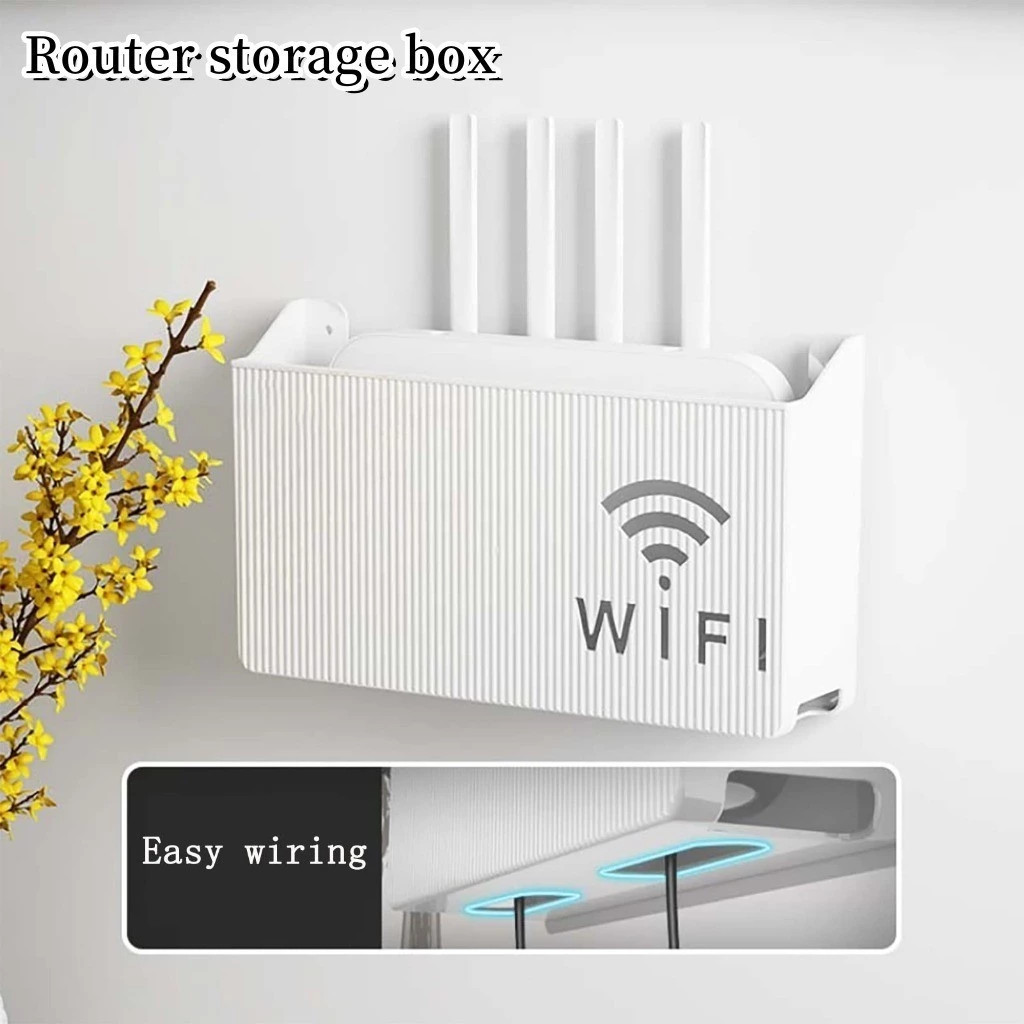 Hanging Router Storage Box WiFi Router Storage Wall Shelf, Wall-Mounted ...