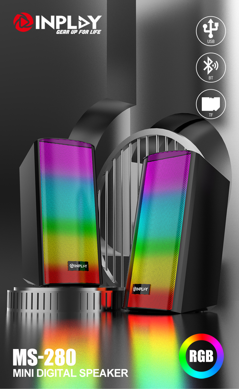 Inplay MS280 RGB Wireless Bluetooth Speaker 3D Surround Shocking Bass ...