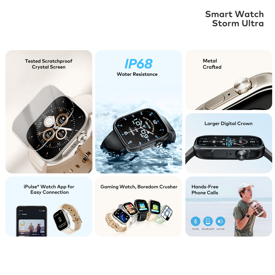 itel O23 Smart Watch Storm Ultra | 2.02" HD Scratch proof | Metal ...