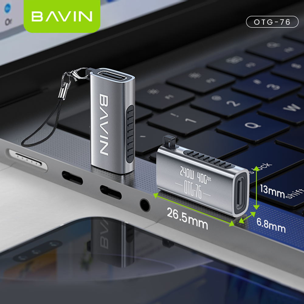 BAVIN O76 / O77 240W OTG Charging USB 4.0 Type-C to Type-C Adapter w ...