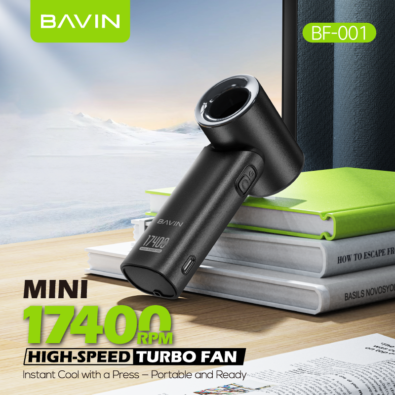 BAVIN BF001 Portable Mini Turbo Jet Fan w/ Up to 5 Gears Strong Wind ...