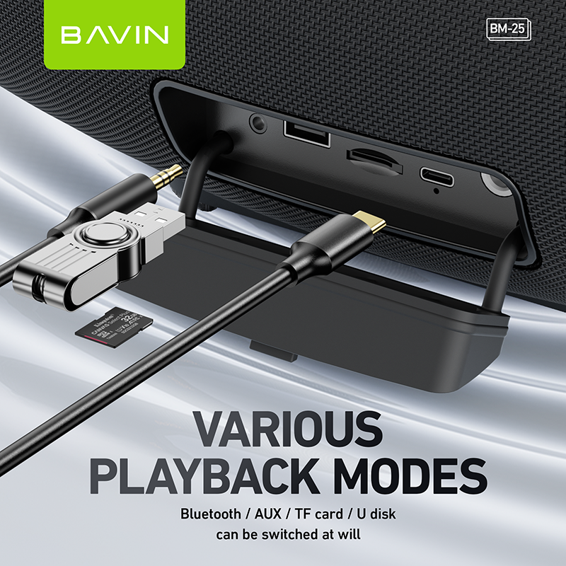 BAVIN BM25 Outdoor Wireless Bluetooth Speaker Splashproof w/ RGB ...