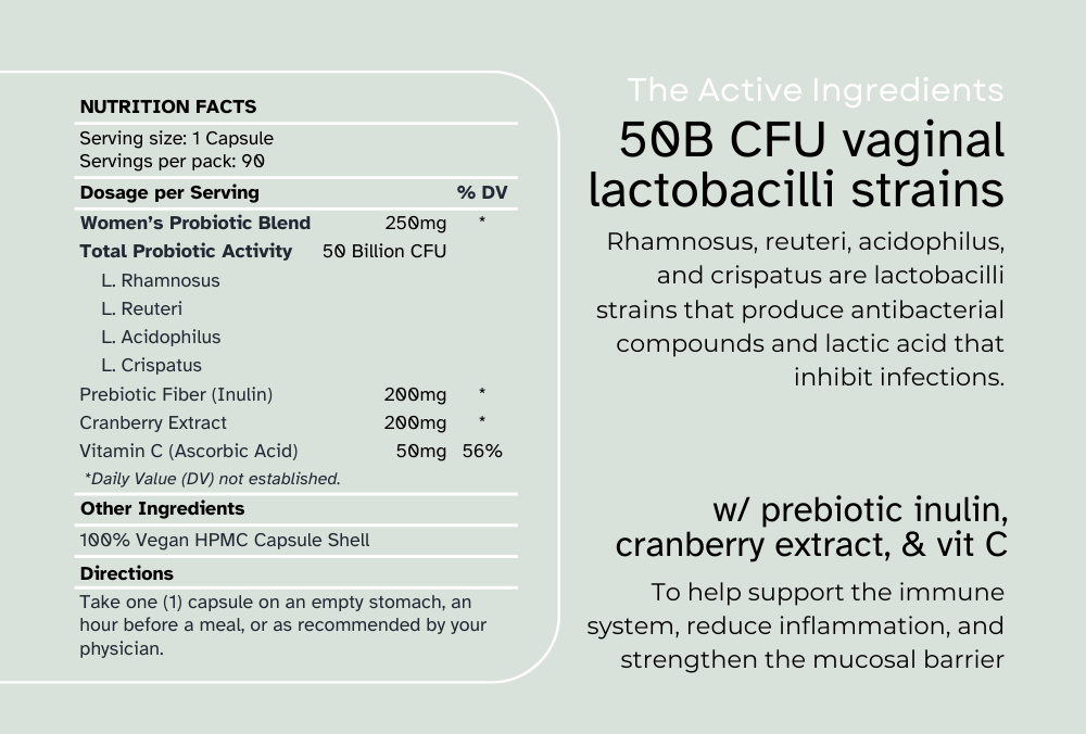 Pure Form Pre + Probiotic for Women | 50 Billion CFU Vaginal Probiotic ...