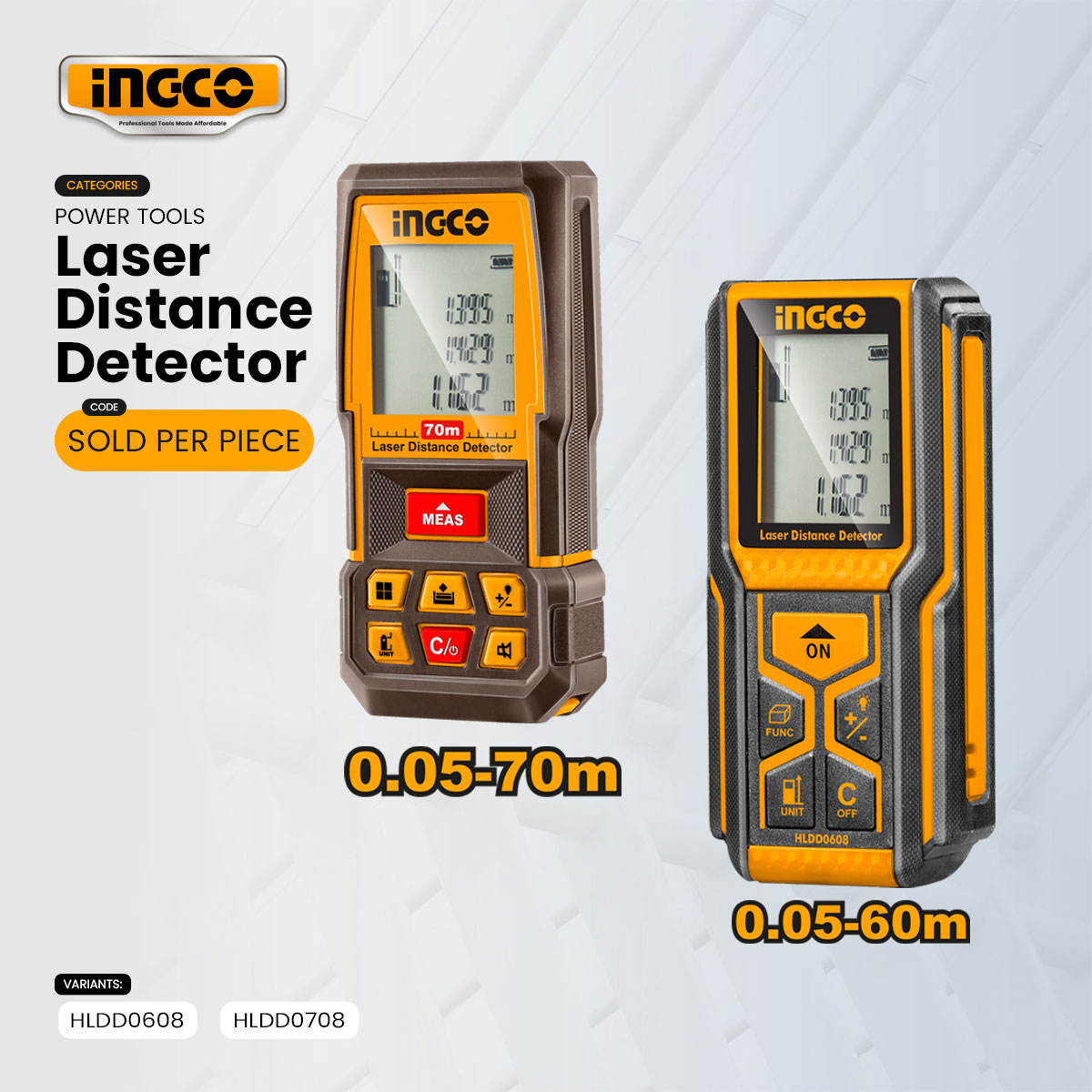 Ingco 60m/70m Laser Distance Detector Digital Laser Rangefinder ...
