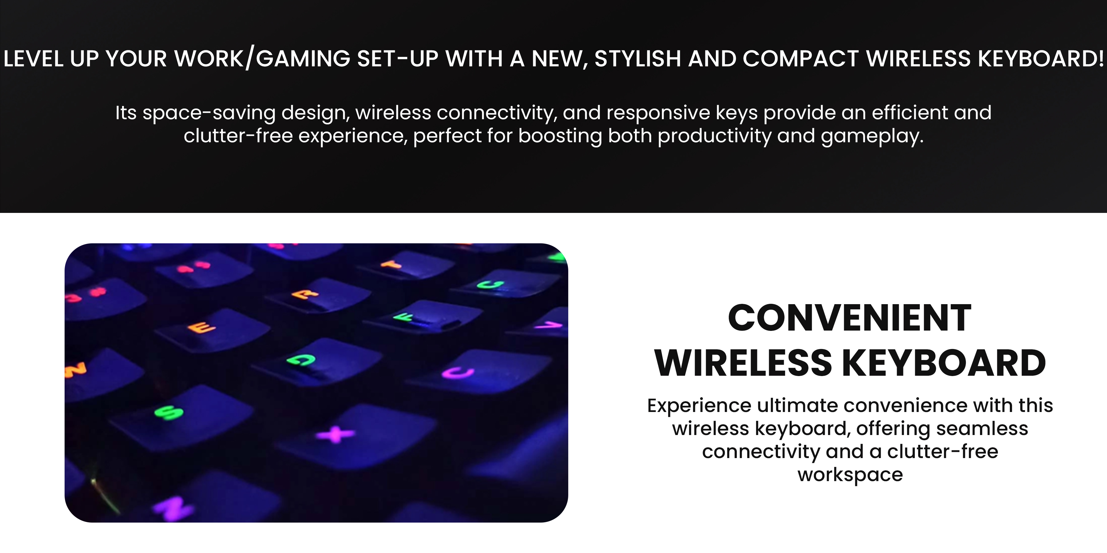 Tylex XZ68 Membrane RGB Backlit Wireless Rechargeable Gaming Keyboard ...