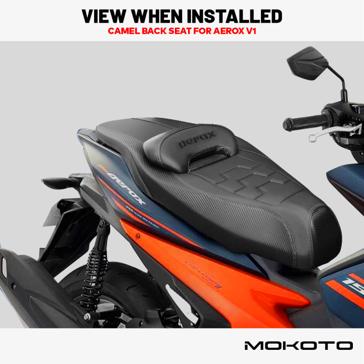 YAMAHA AEROX V1 CAMEL BACK SEAT ASSEMBLY WITH EMBROID LOGO AND CARBON ...
