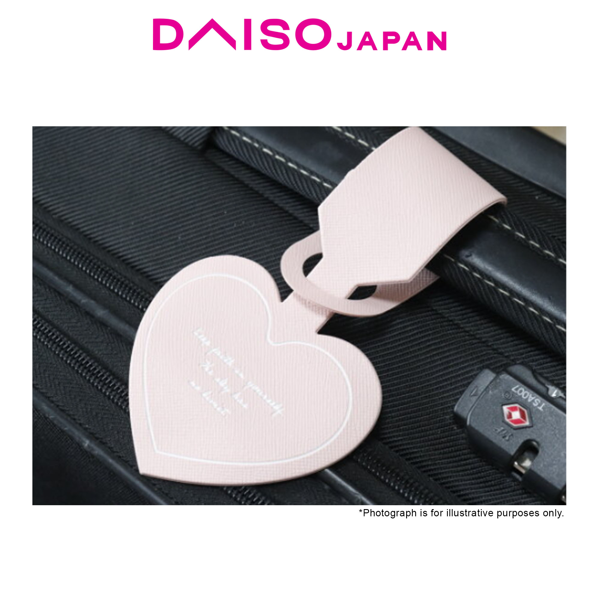 Daiso Heart Travel Name Tag with Cursive Writing Print | Shopee Philippines
