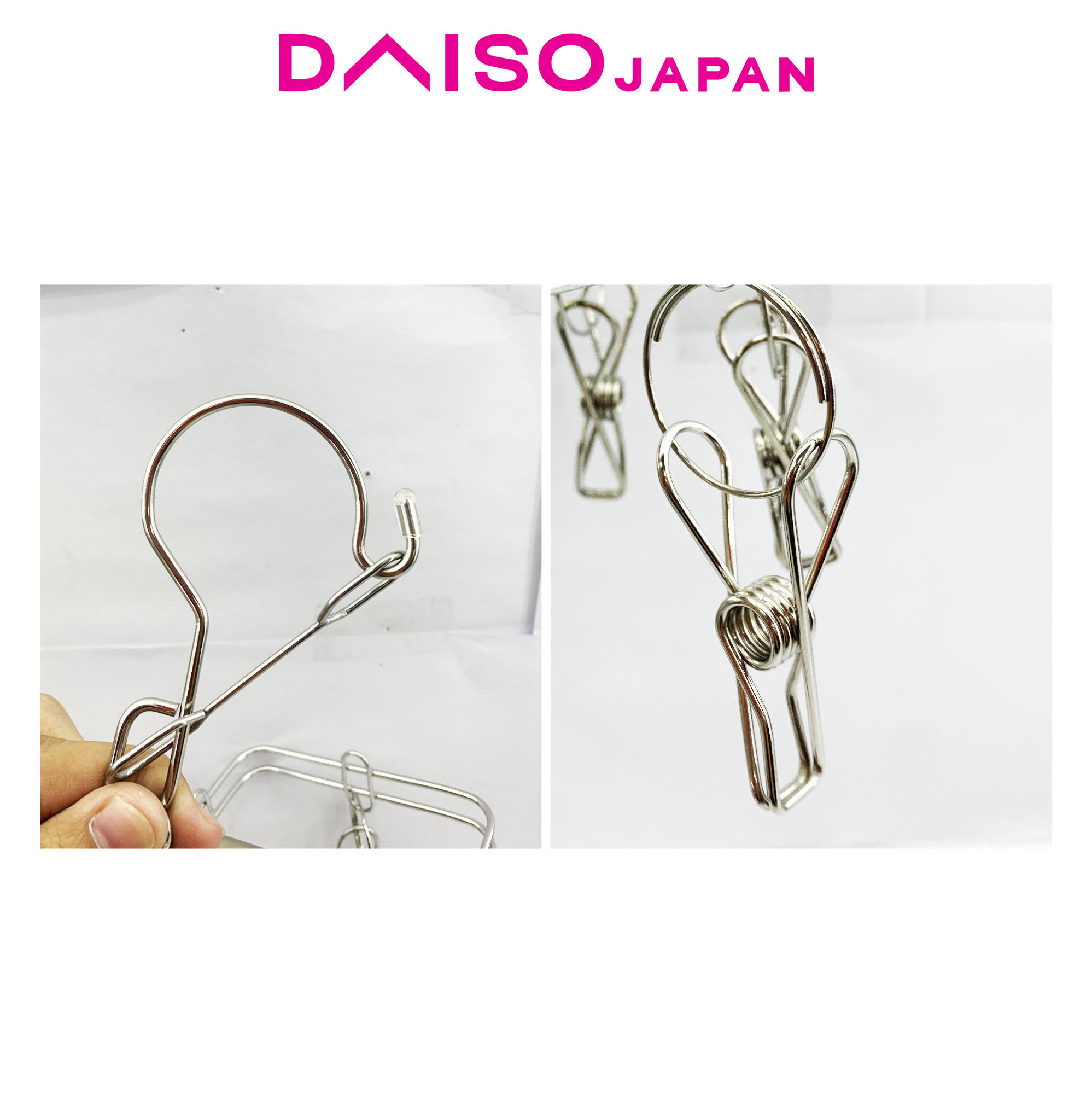 Daiso Stainless Steel Square Hanger (8 pinches) | Shopee Philippines