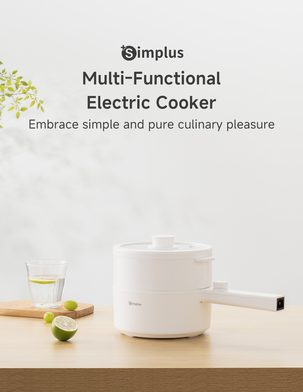 Simplus Electric Cooker with Steamer Multi-Functional Non-Stick Inner Pot 1.5L /2L/3L | Shopee ...
