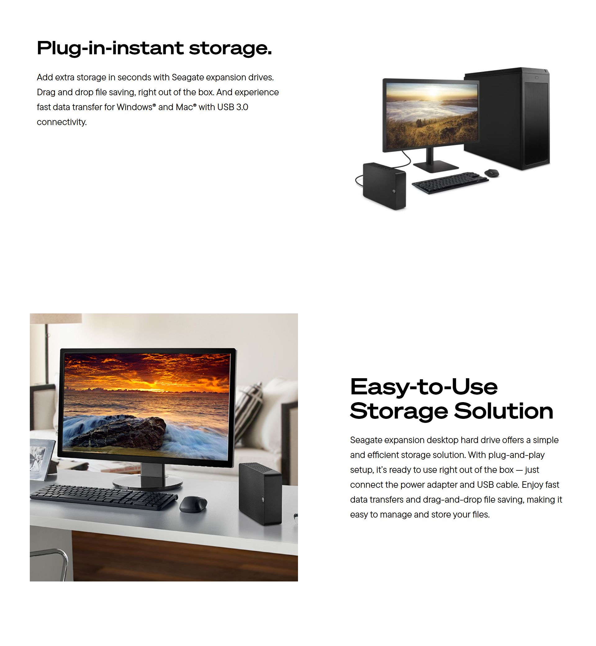 Seagate Expansion 8TB/14TB/16TB Desktop 3.5" USB 3.0 External HDD Hard ...