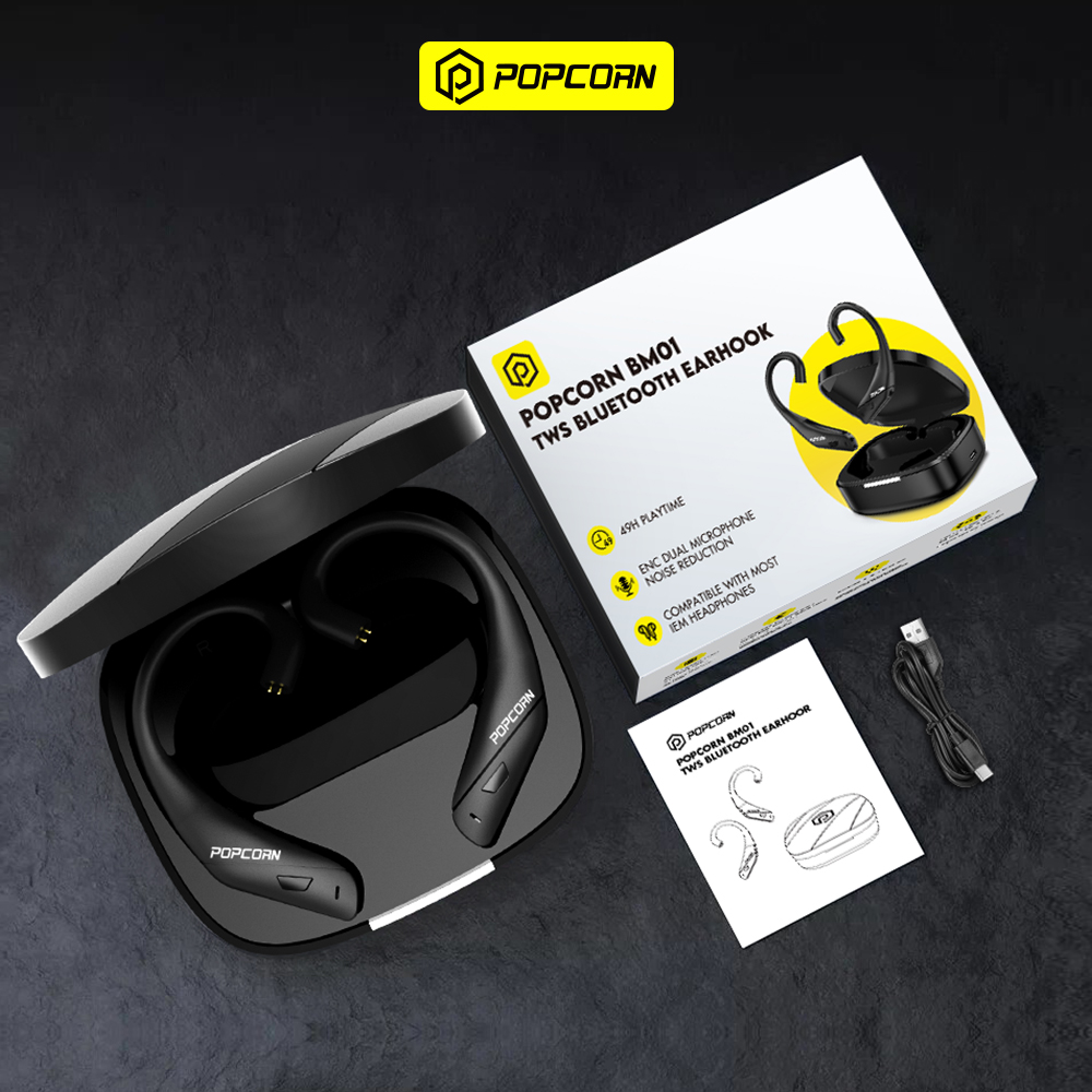Popcorn BM01 5.3 Earhook Headset Wireless Bluetooth Module plus Popcorn ...