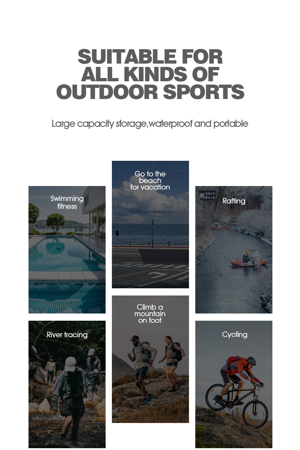 Outdoor Waterproof Bag (3L 5L10L15L) Ocean Pack Dry Bag Sling Shoulder ...