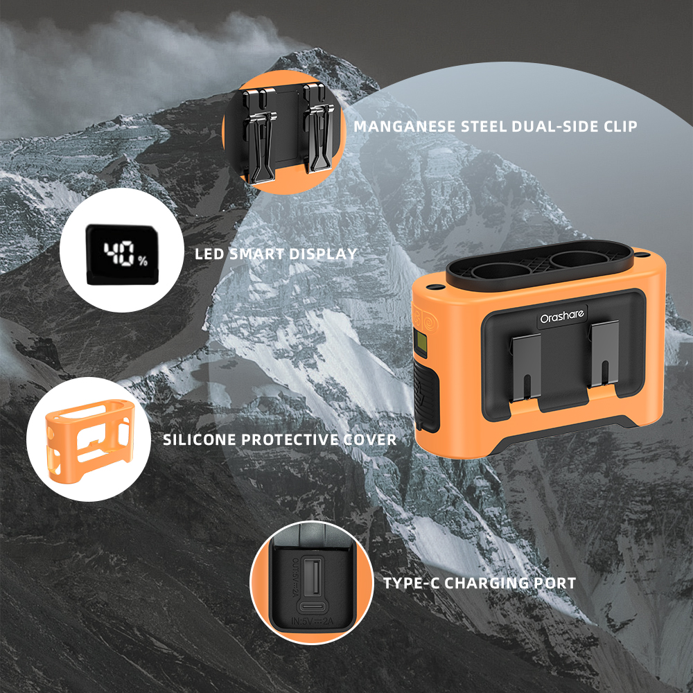 Orashare K300 14500mAh Waist Fan Dual Airflow Handsfree Portable Fan 4 ...