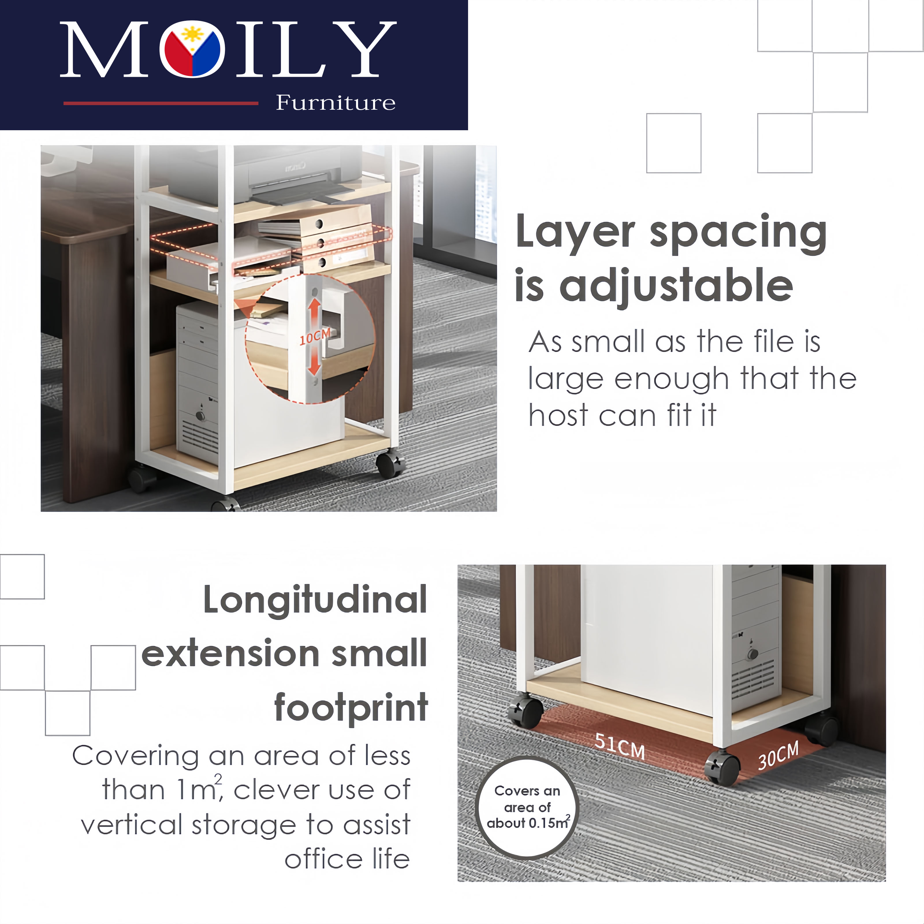 Multi purpose office bookshelf storage rack, office furniture, printer ...