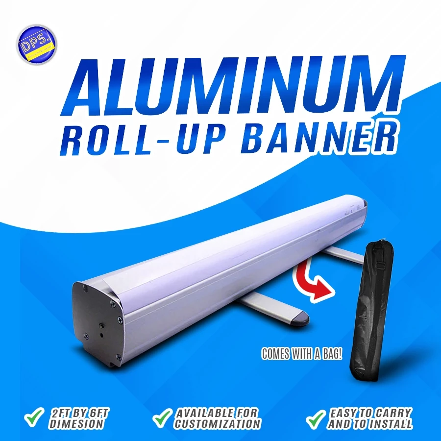 DPS Roll Up Banner Stand Aluminum 200cm X 85cm (6.56ft x 2.79ft) for Tarpaulin Stand | Shopee ...