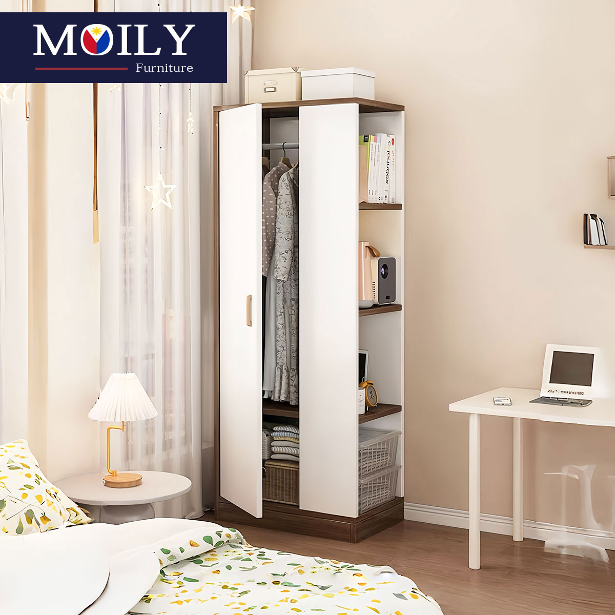 Clothing single door storage cabinet combination wardrobe drawer ...