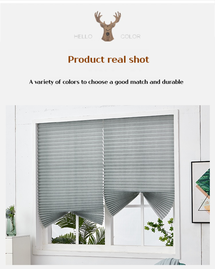 Self Adhesive Window Shades Cordless Window Blinds Pleated Fabric ...