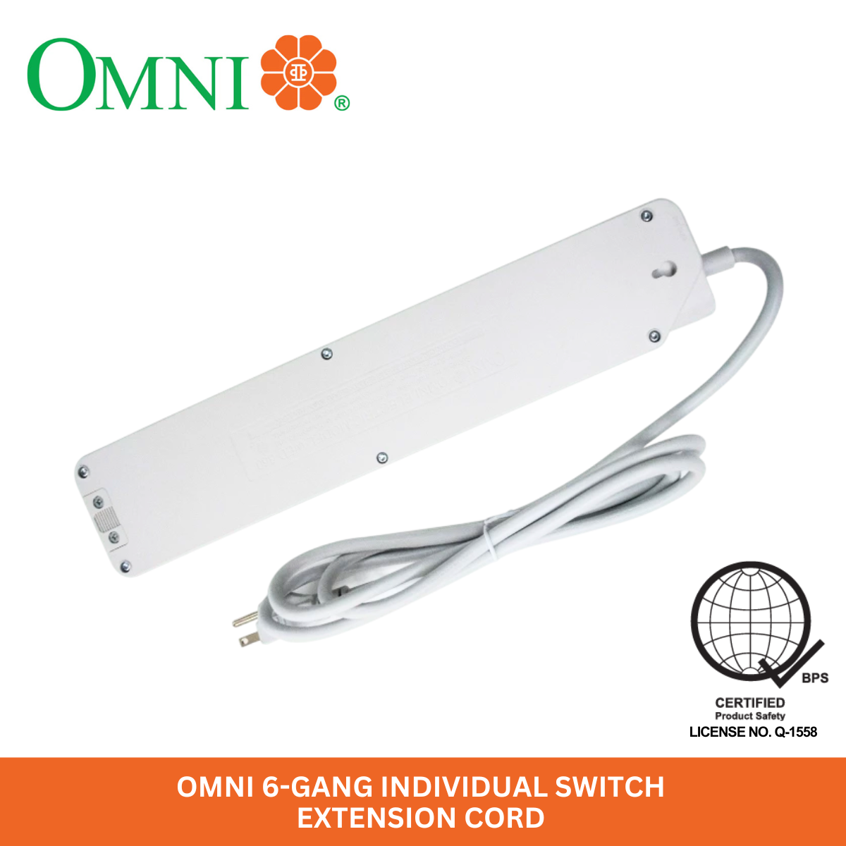 Omni Extension Cord Heavy Duty with Individual Switch Universal Outlets ...