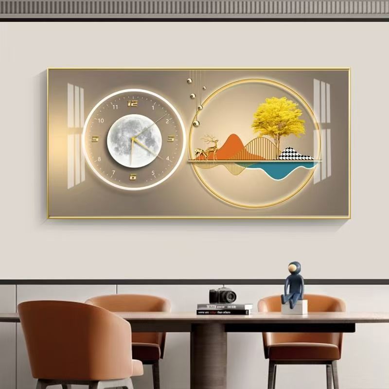 Aesthetics backdrop modern clocks mural home living room 3d wall ...