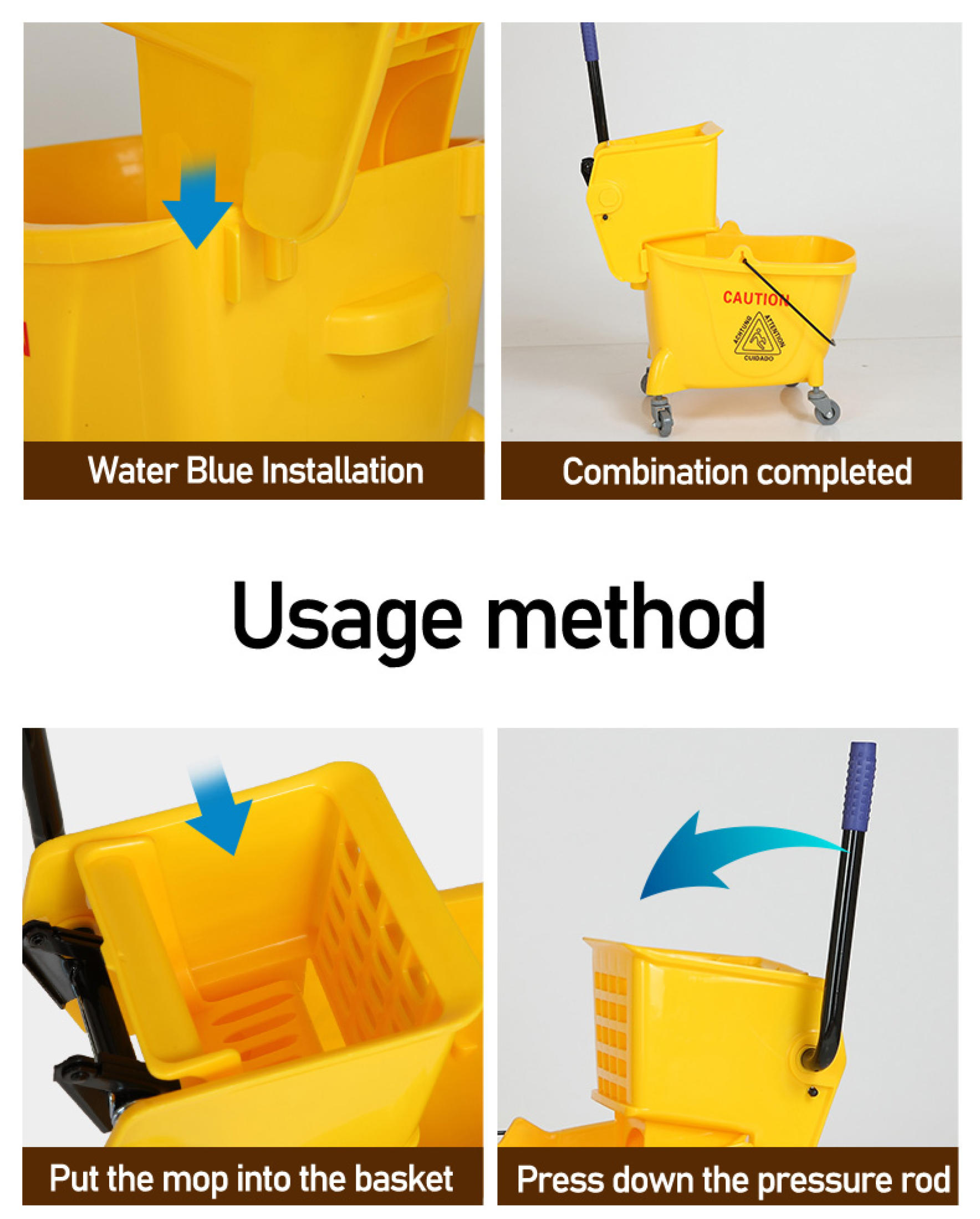 Mop Squeezer Bucket Heavy Mop Office Malls Hospital Cleaning Commercial ...