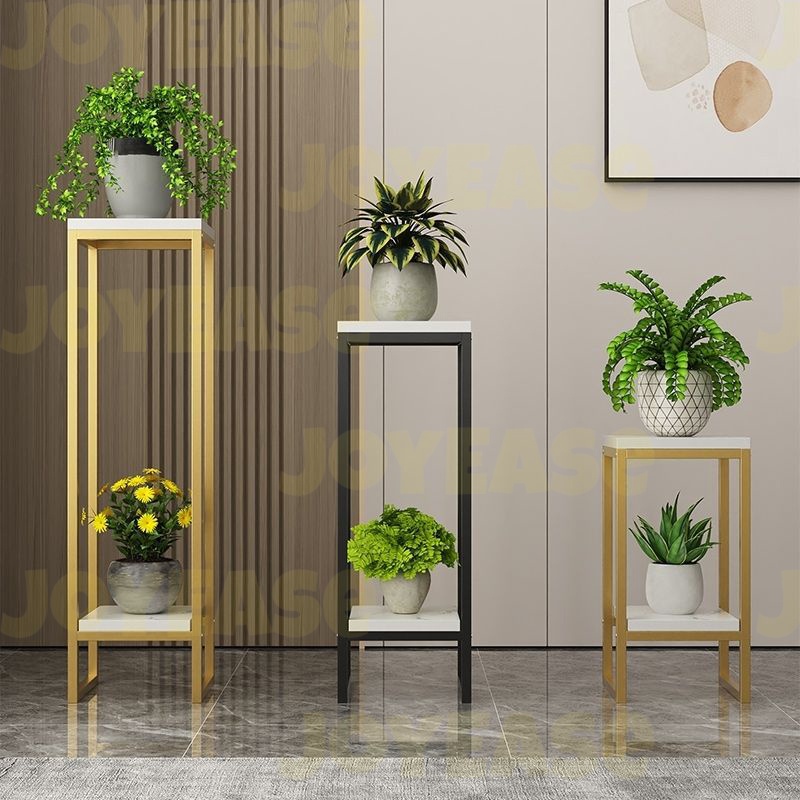 Double deck flower shelf living room floor type plant display shelf ...