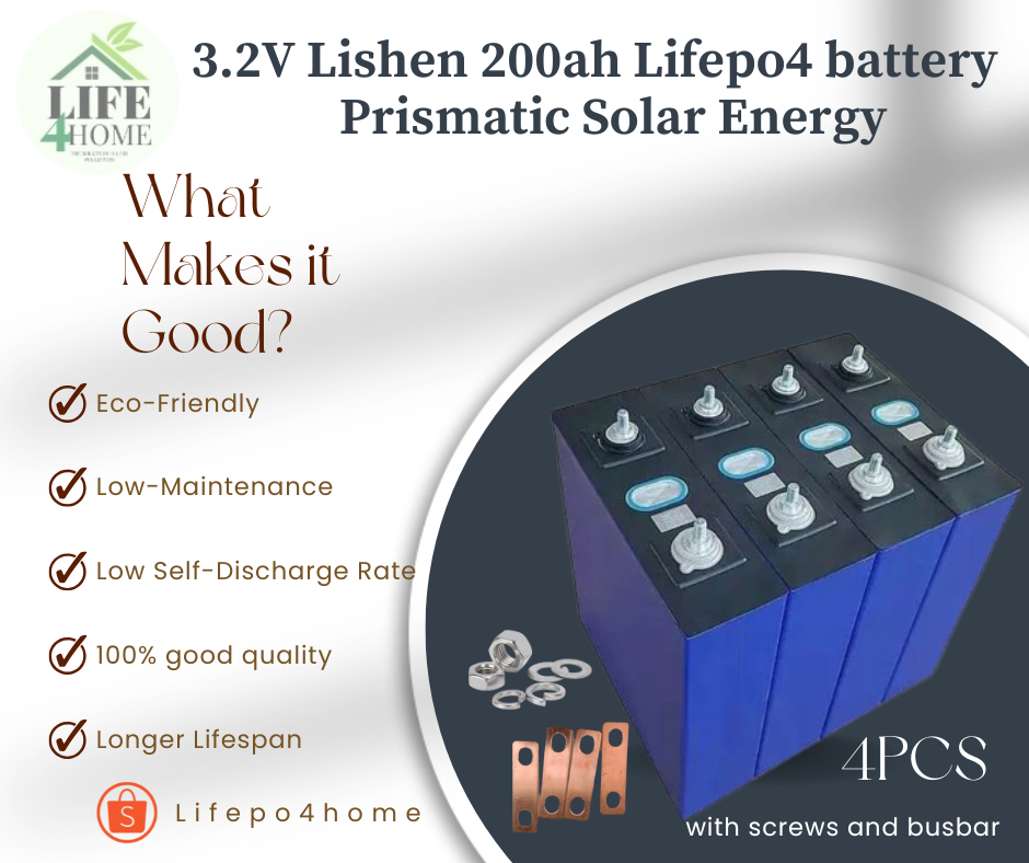 4PCS 200AH LISHEN 3.2V Lithium Ion Phosphate Rechargeable battery 200ah ...