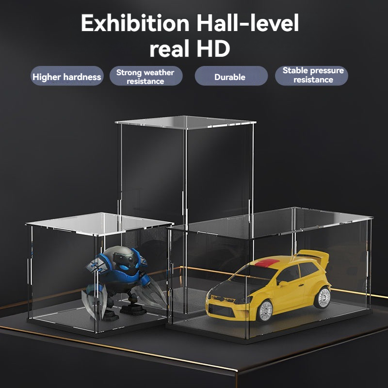 Acrylic Clear Display Box Perspex Case Storage Holder Dustproof for Figure Model Assorted Size ...