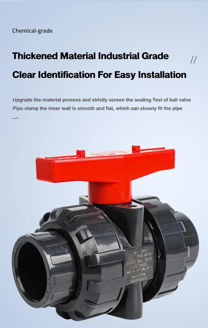 “UPVC Union Ball Valve 2’’ PVC Double Union Ball Valve PVC Swimming ...