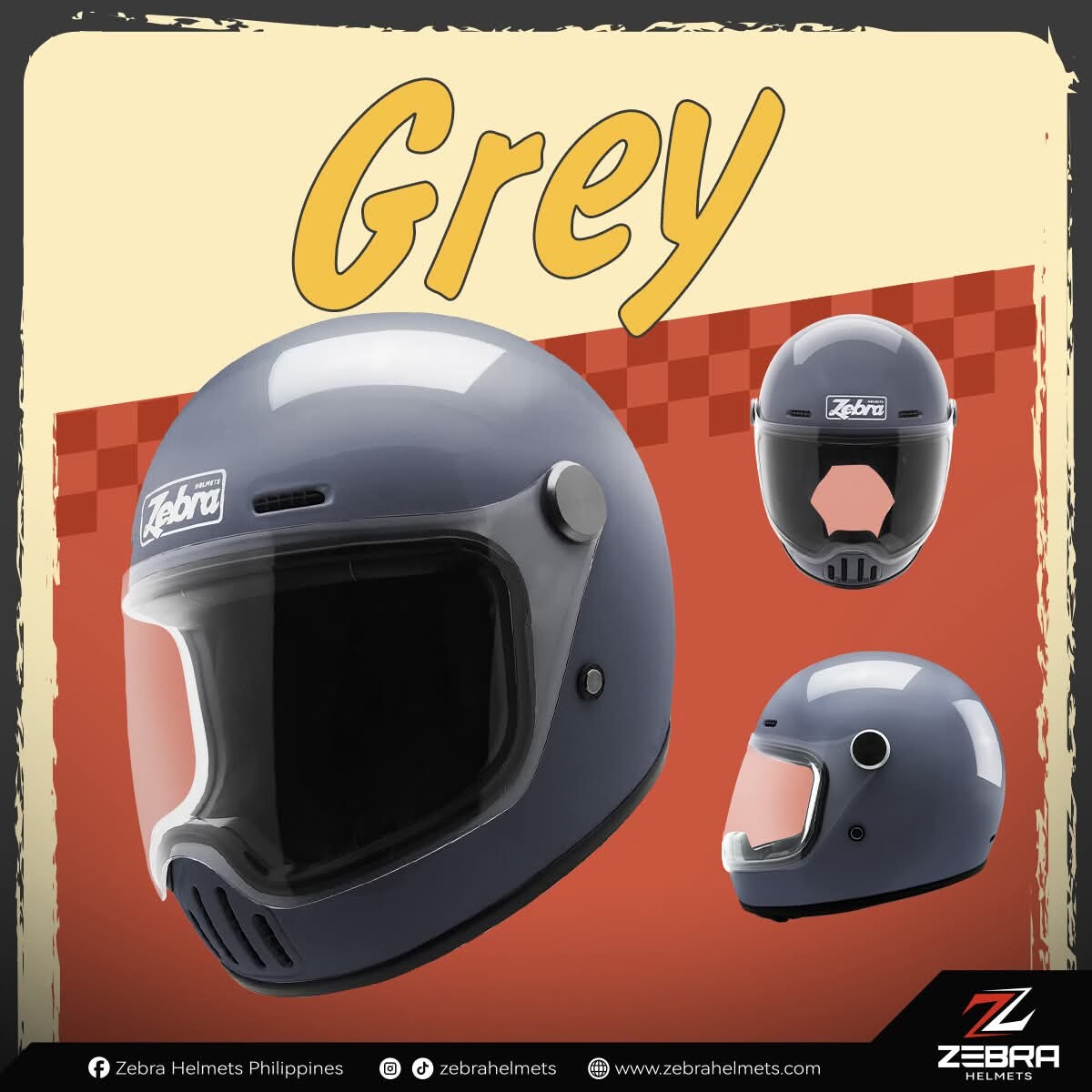 Zebra 811 REBEL Retro Classic Helmet Full Face for Motorcycle Men and ...