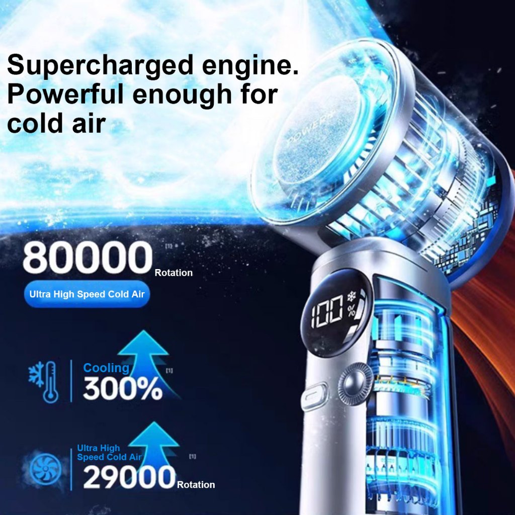 8000 Mah High-speed Handheld Fan With Cooling Plate Fast Cooling 100 ...