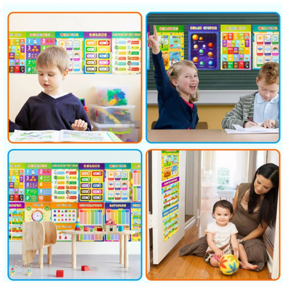 12 PCS Abakada Learning Materials Educational Charts For Kids English ...