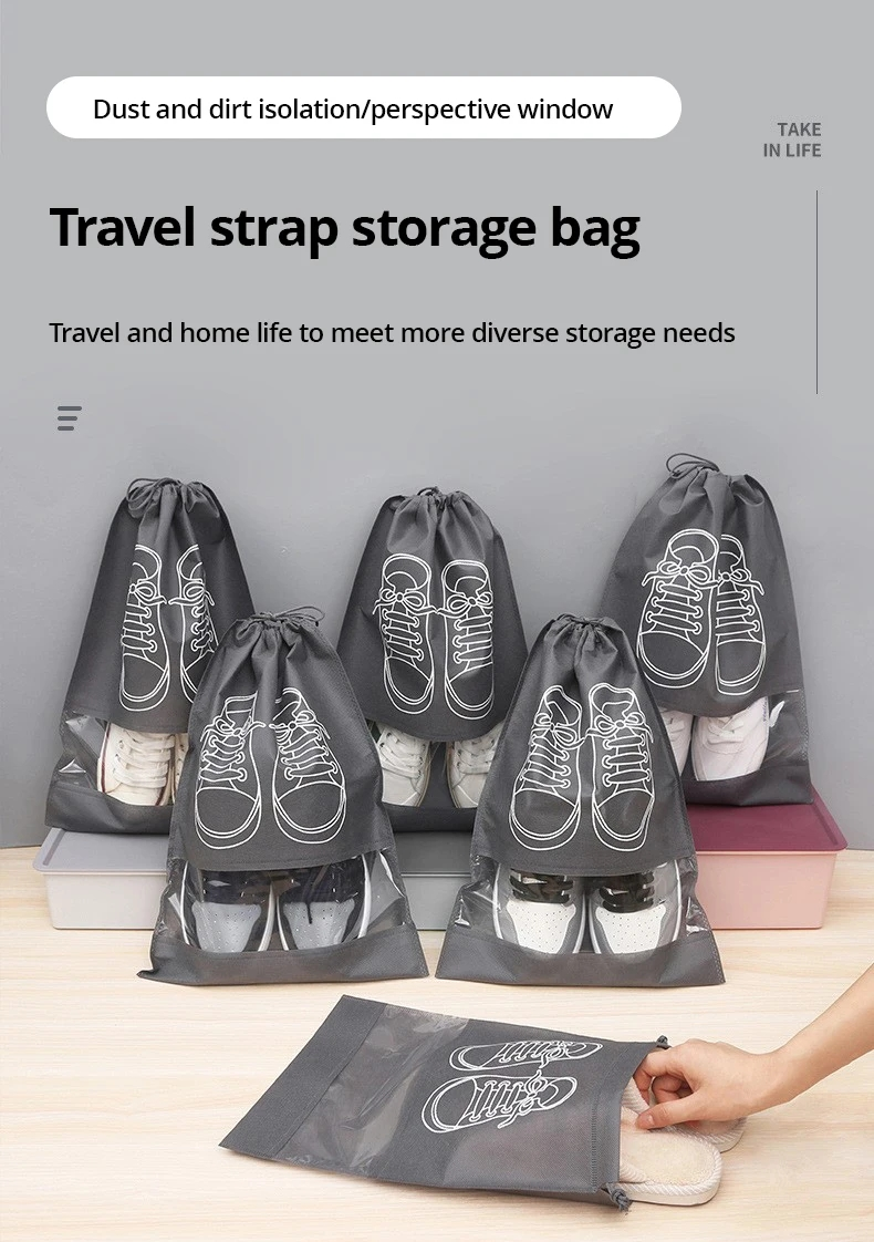 Shoes bag Non-Woven Shoe Dust Bags 44x32cm Portable Travel Storage ...