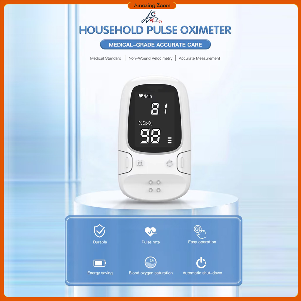 Finger Pulse Oximeter SpO2 Blood Oxygen Saturation Monitor with Rate ...